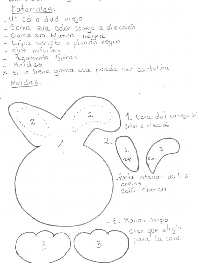 Molde de Conejo para Armar | PDF