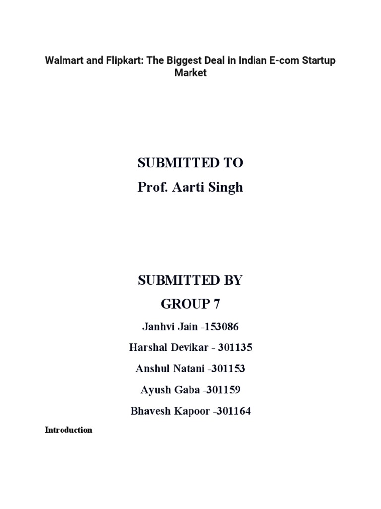 Walmart and Flipkart Merger | PDF | Walmart | E Commerce