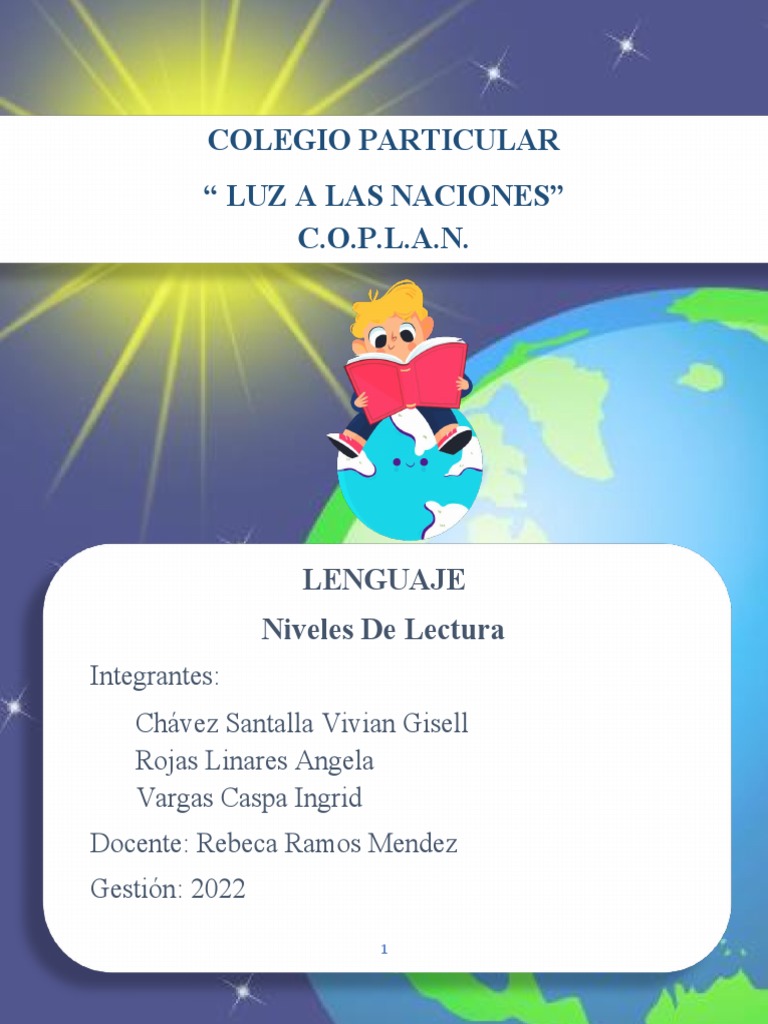 Niveles de Comprensión Lectora | PDF | Comprensión lectora | Autor