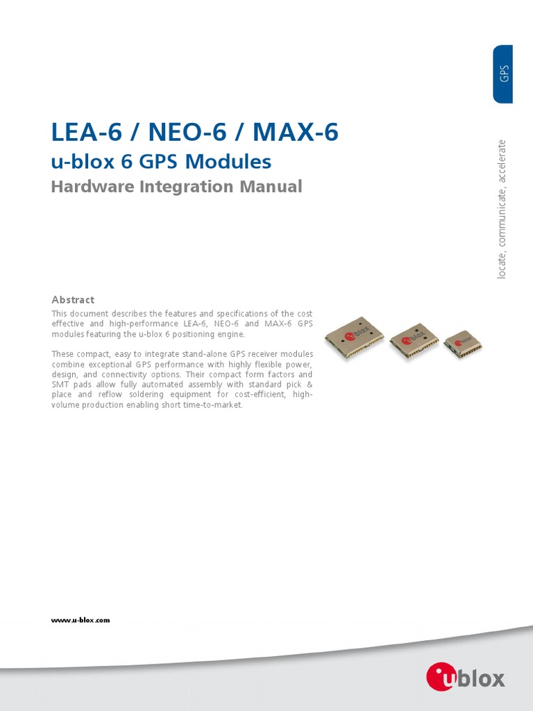 NEO-6 - Hardware Integration Manual - U-Blox | Download Free PDF | Usb ...