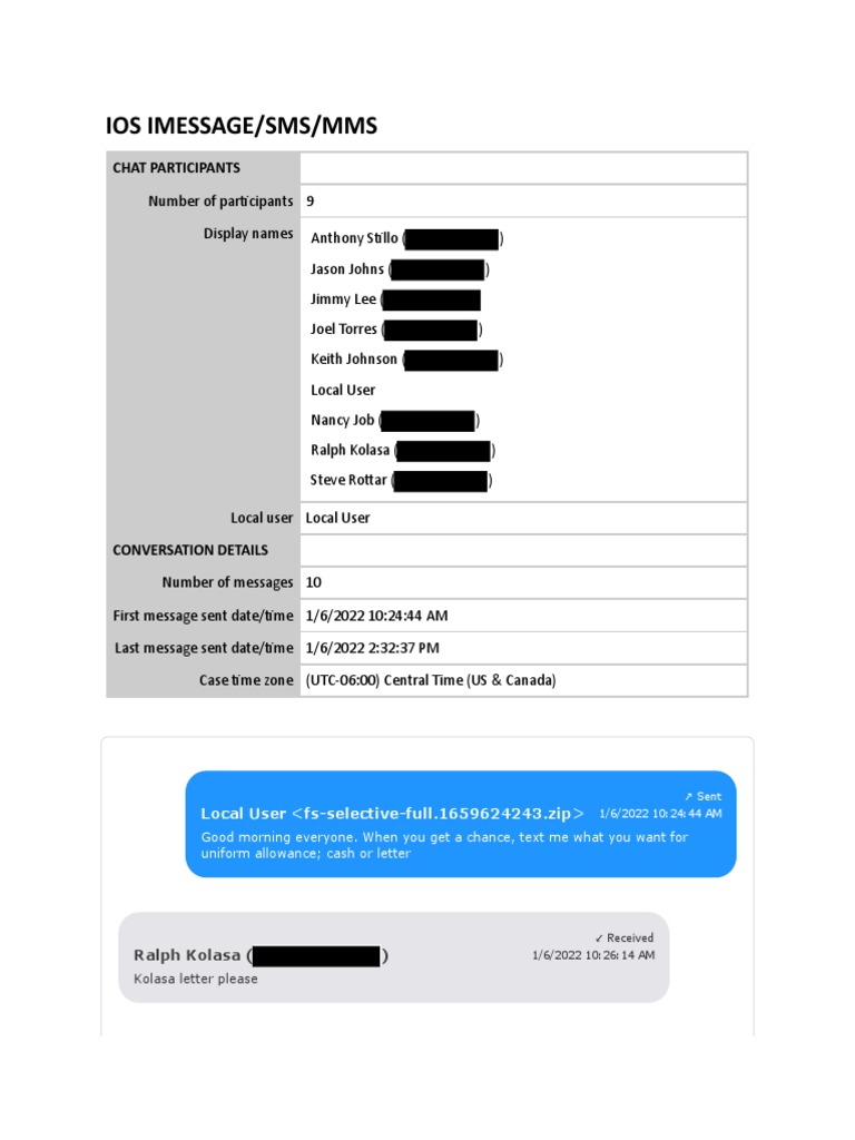 Text Messages by Michael Beary, Christopher VanHoose and Others DuPage ...