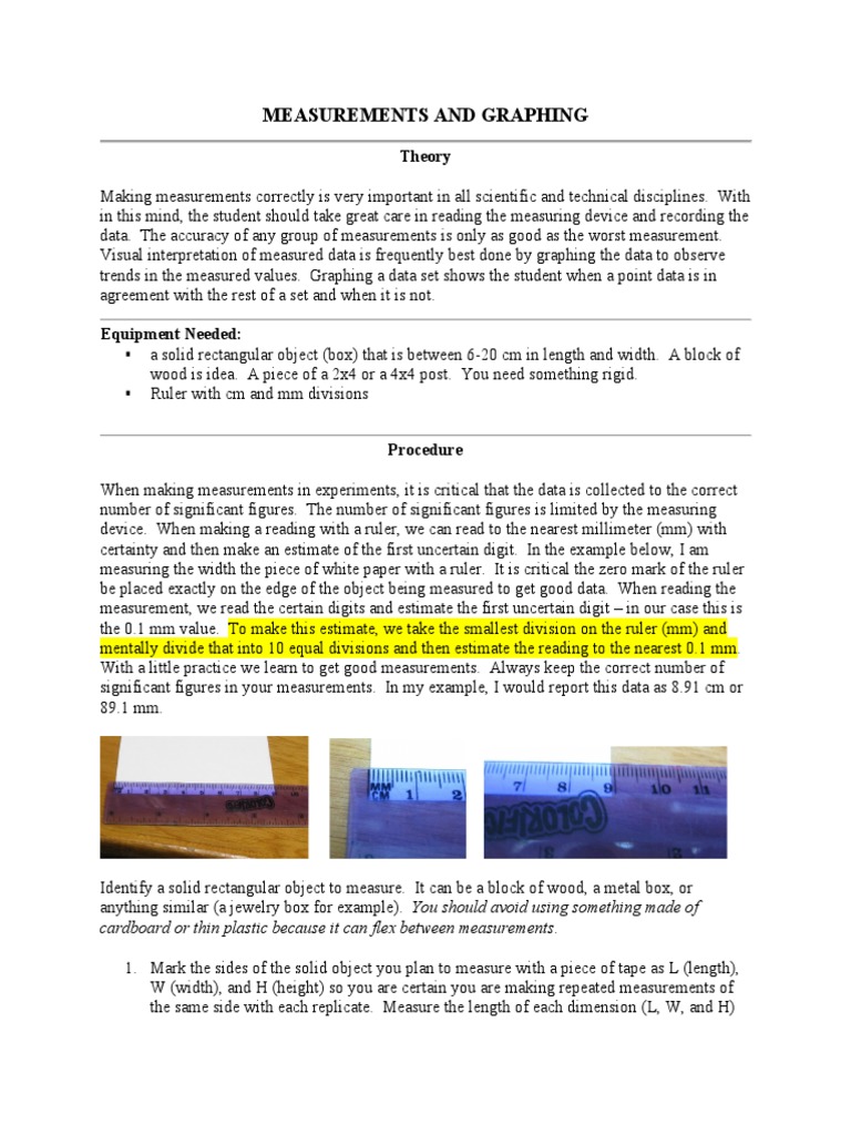 Accurate Measurement and Graphing Guide | PDF | Measurement ...