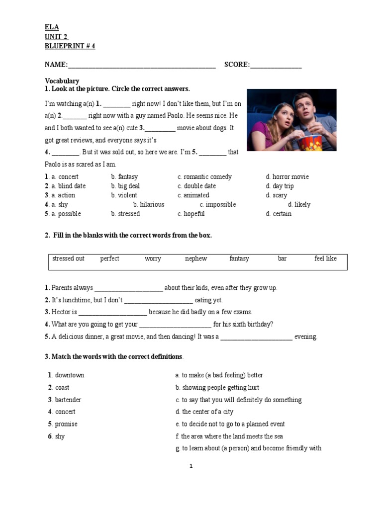 Blueprint 4 Unit 2 Test | PDF