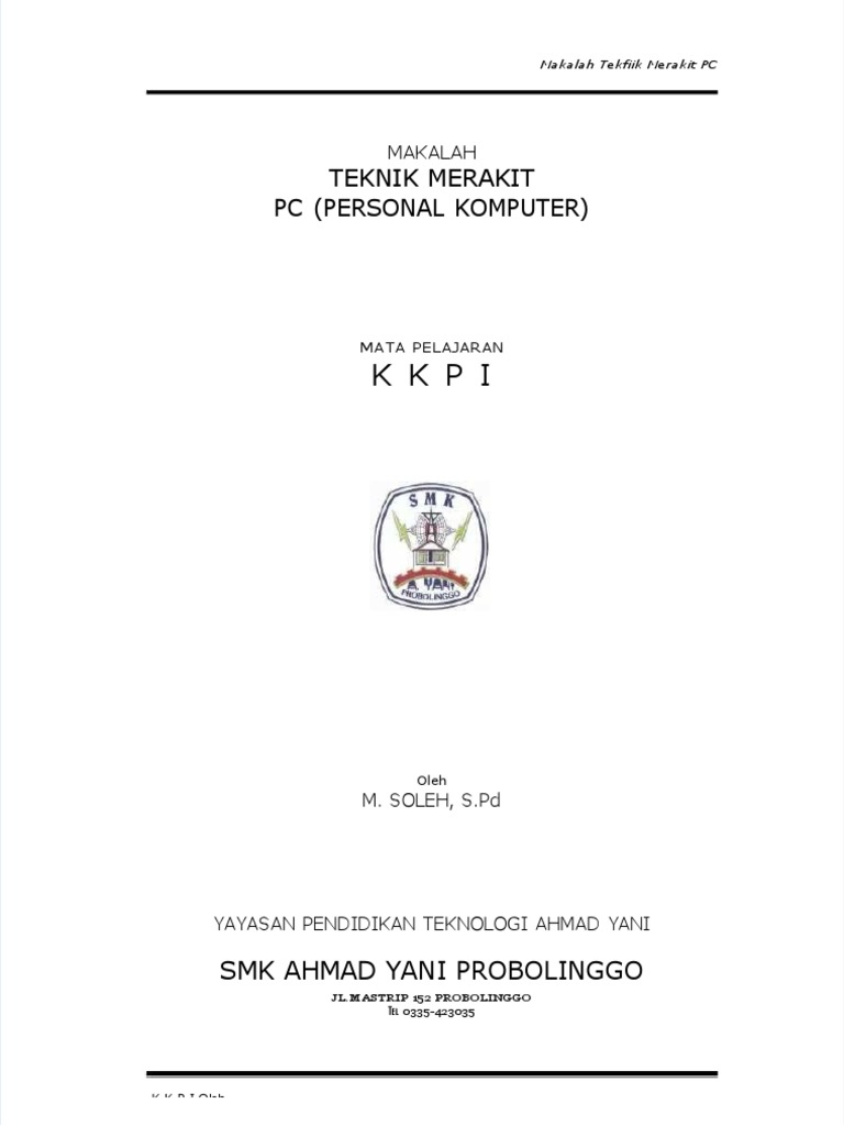 Teknik Merakit PC: Panduan Lengkap | PDF