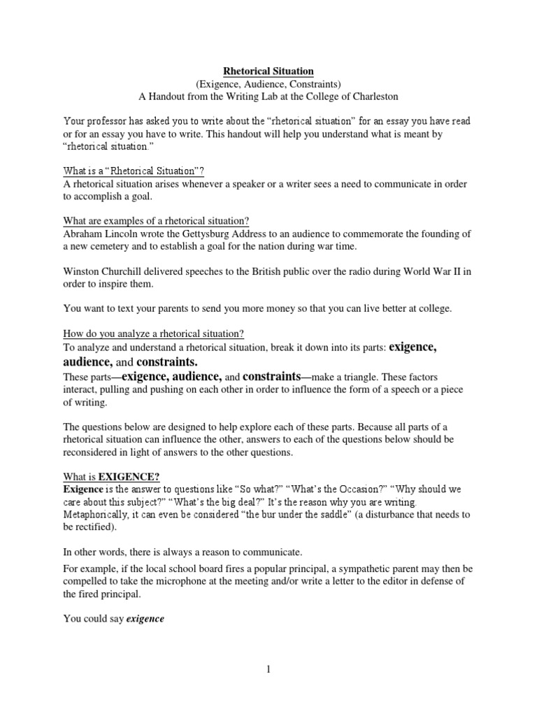 Understanding Rhetorical Situations | PDF | Science & Mathematics