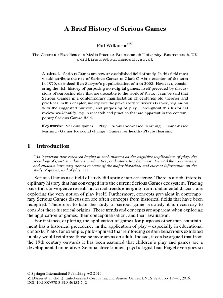 A Brief Story Os Games | PDF | Psychotherapy | Play Therapy