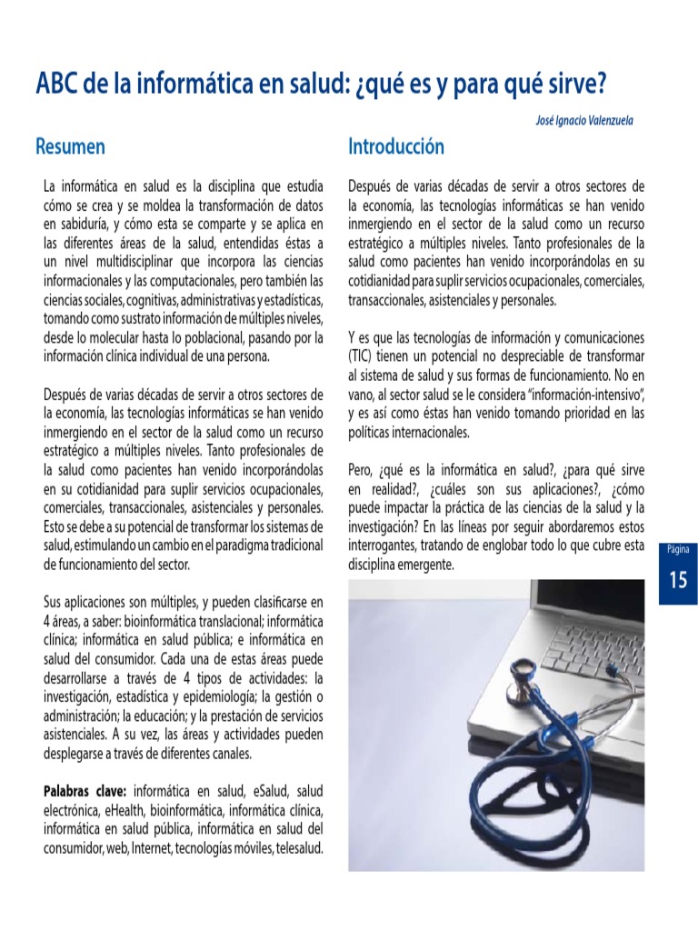 ABC de La Informática en Salud: ¿Qué Es y para Qué Sirve?: Resumen ...
