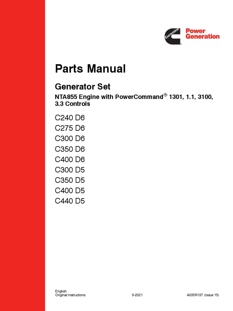 Cummins C240-C440 - Parts Manual | PDF