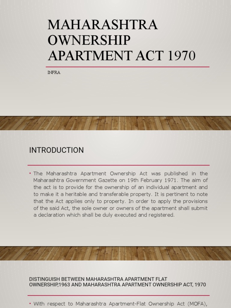 Maharashtra Ownership Apartment Act 1970 | PDF | Concurrent Estate ...