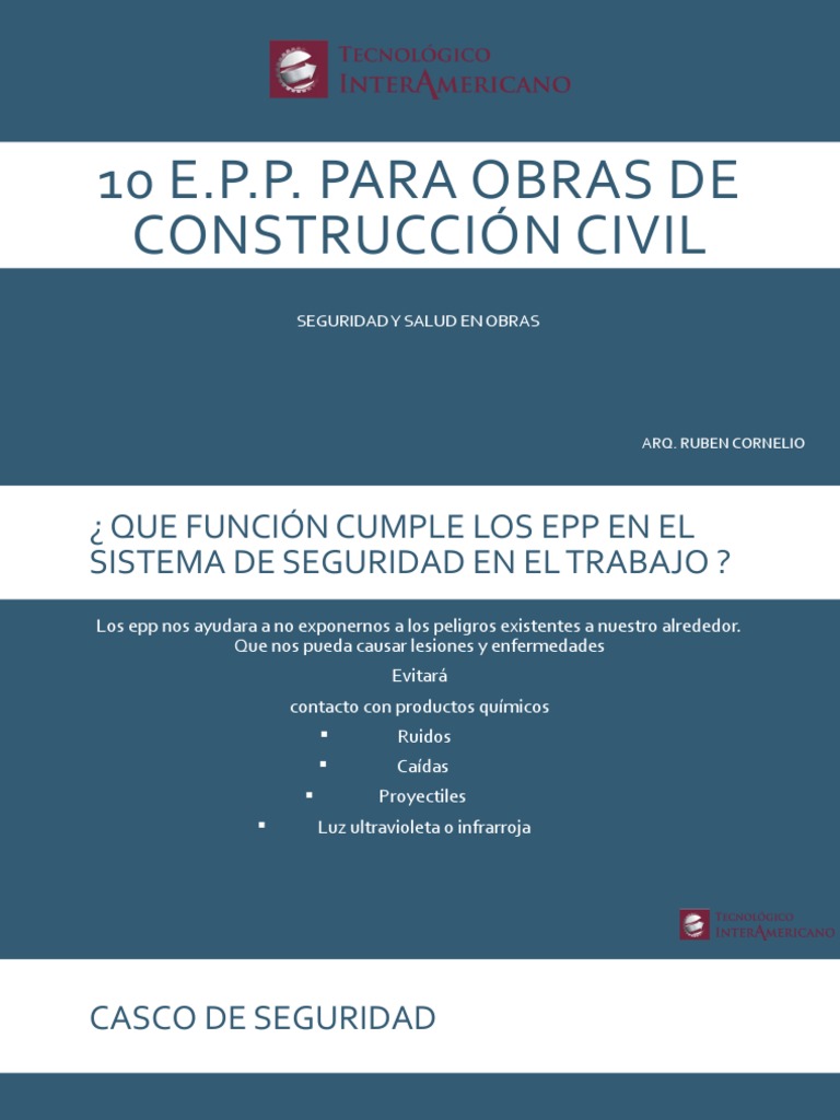 10 EPP Esenciales en Construcción Civil | PDF