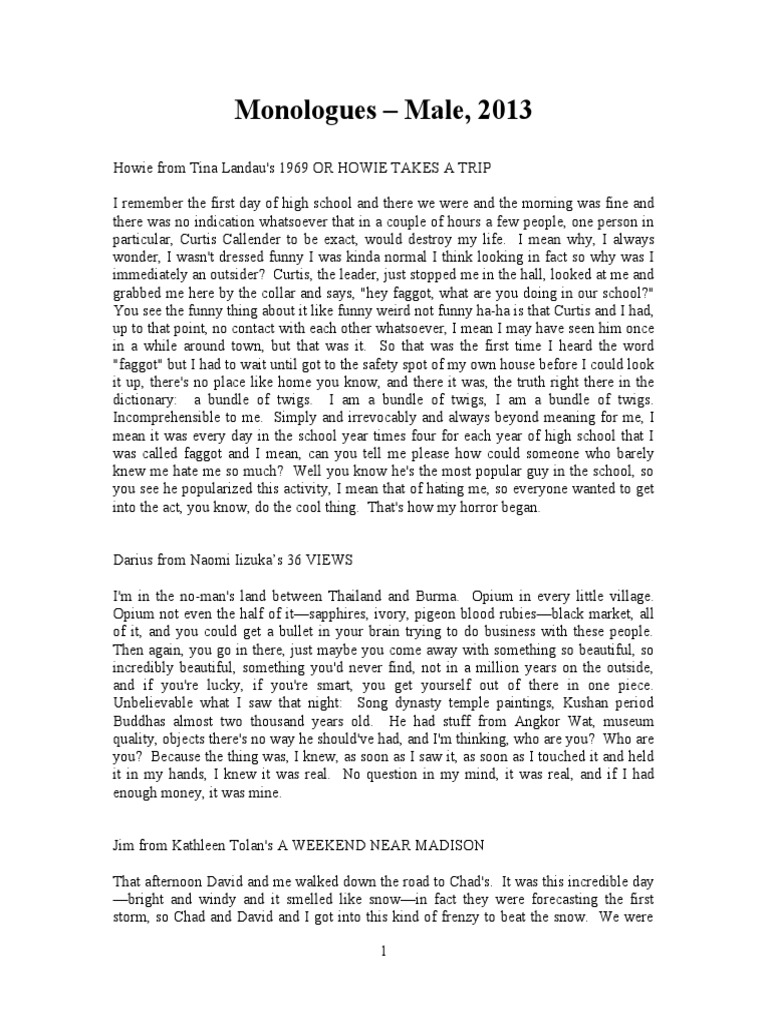 Monologues Male 2013 | PDF