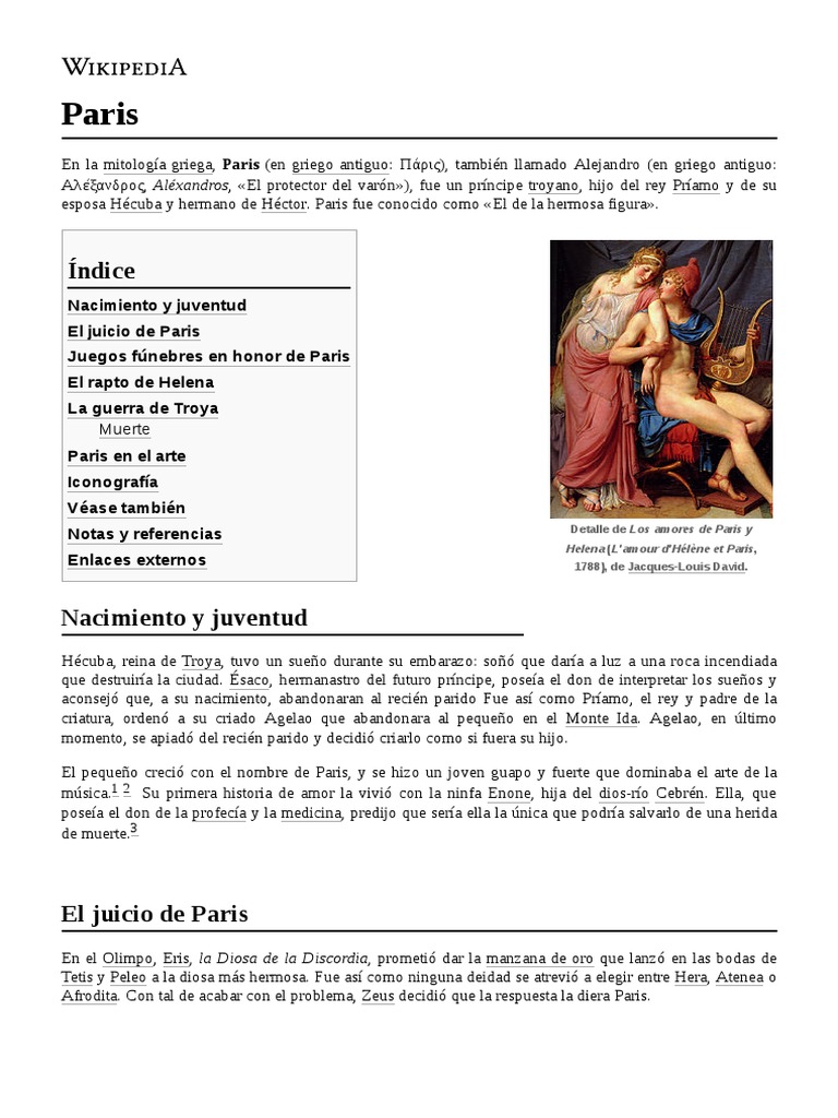 Paris | PDF | Helena de Troya | guerra troyana