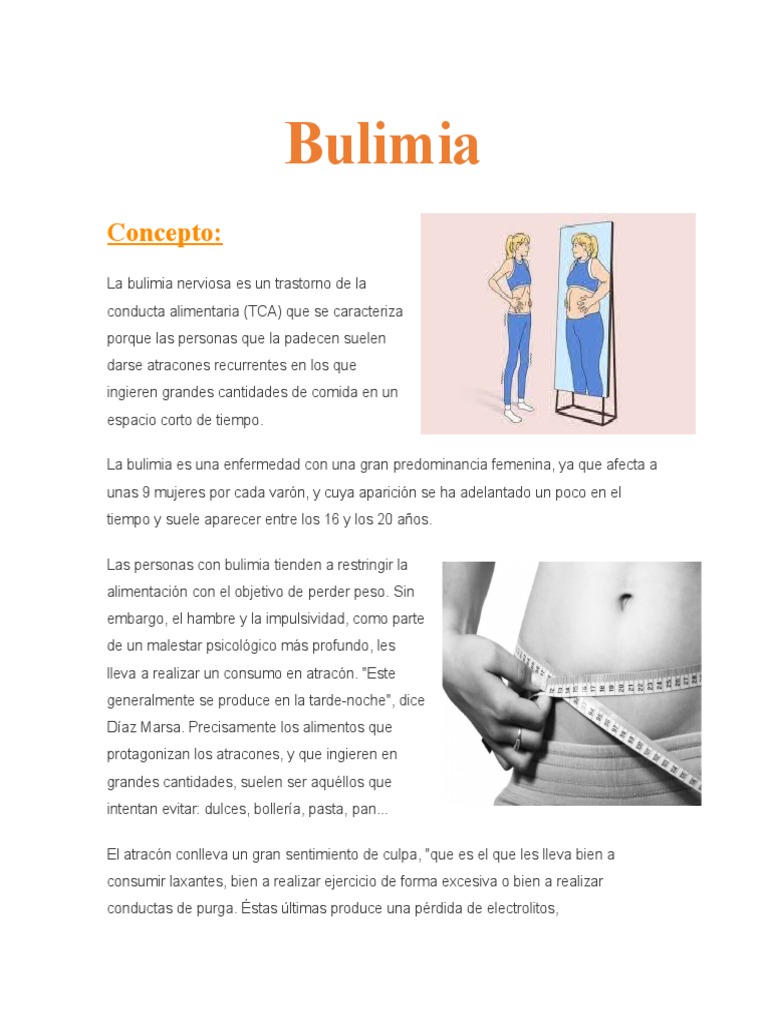 Concepto y síntomas de la bulimia | PDF | Bulimia nerviosa | Desorden ...