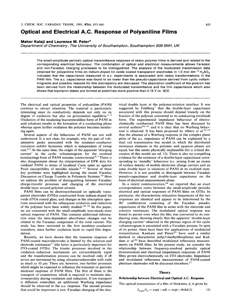 Peter Faraday Trans 87 | PDF