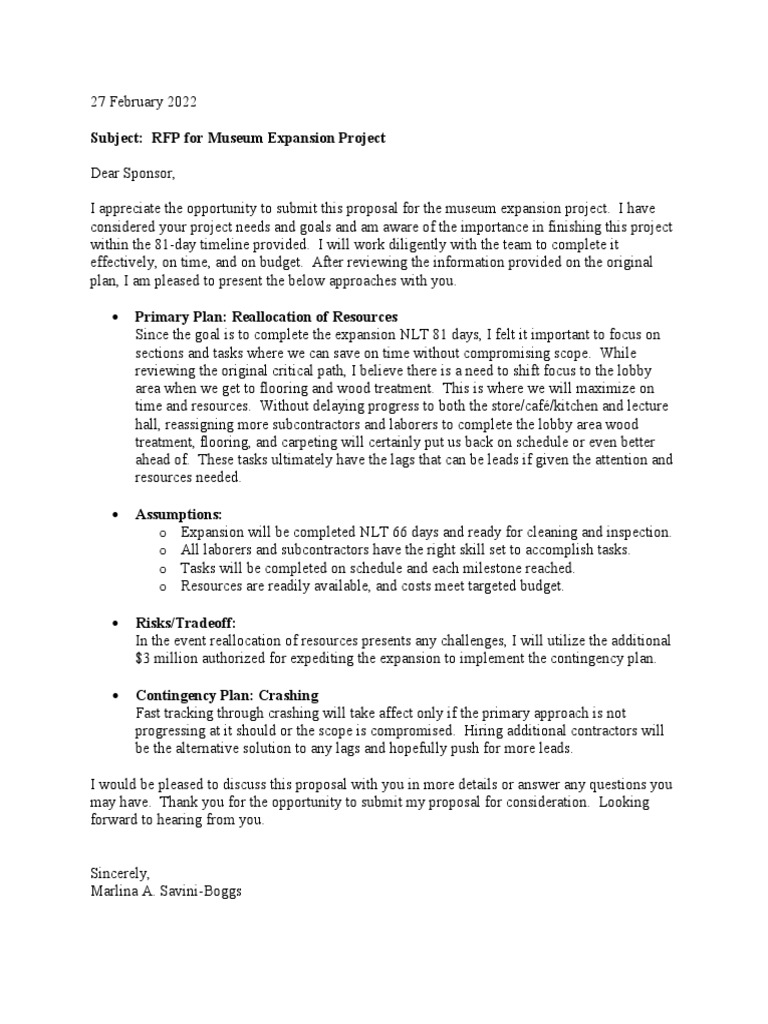 Museum Expansion Project RFP Proposal | PDF | Art