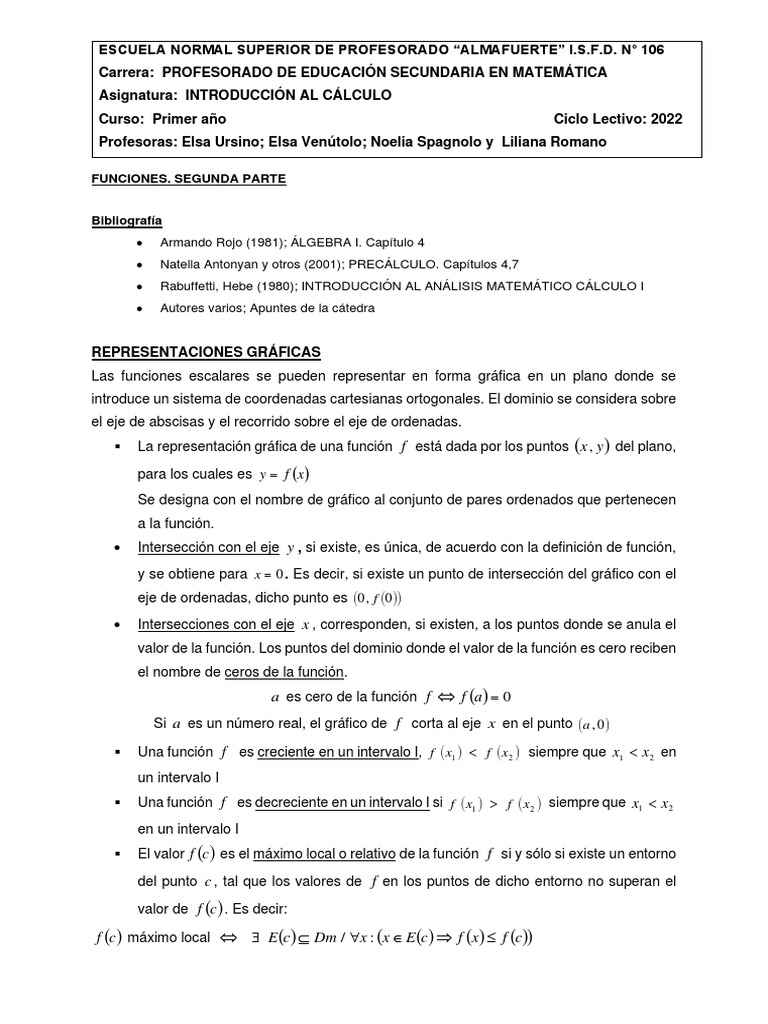 Icalc 2022 Funciones 2da Parte | PDF | Función (Matemáticas) | Sistema ...