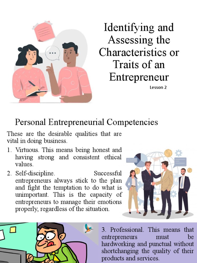 Lesson 1 Identifying and Assessing The Characteristics of The Entrep | PDF