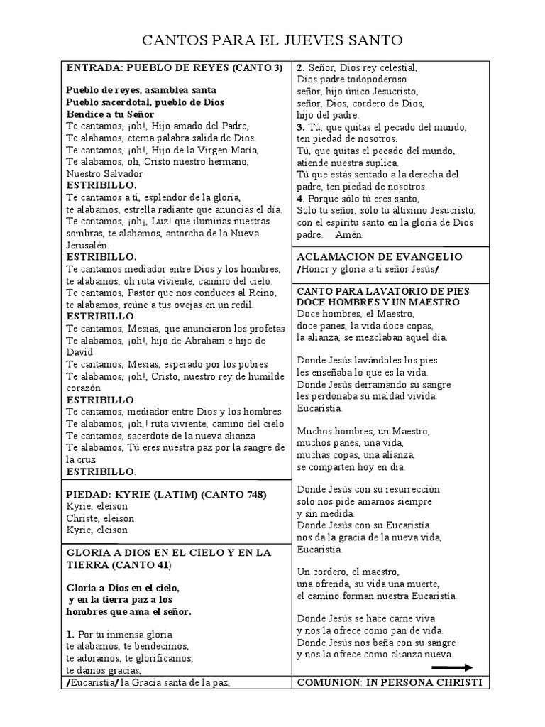 Canto Jueves Santo | PDF