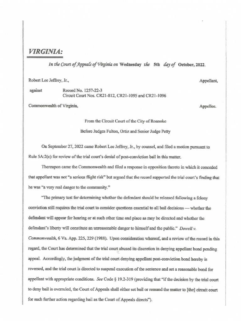 Robert Jeffrey Bond Order | PDF