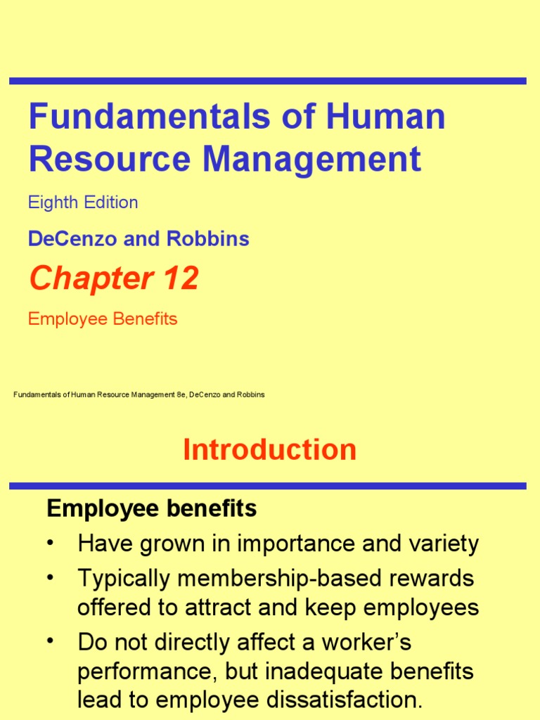 Chapter 12 - Employee Benefits | PDF | Employee Benefits | Pension