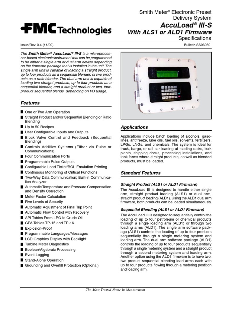 FMC AccuLoad® III-S | Electromagnetic Compatibility | Fuel Injection