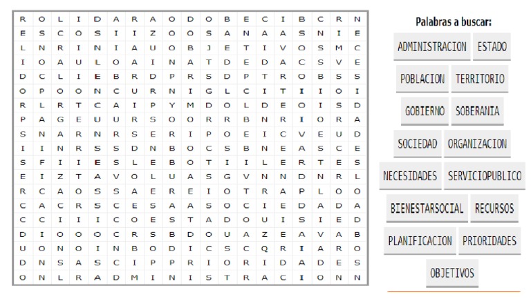 Sopa de Letras (Estado) | PDF