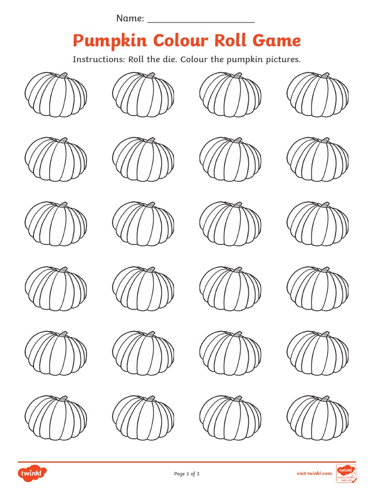 Pumpkin Colour Roll Game Instructions | PDF