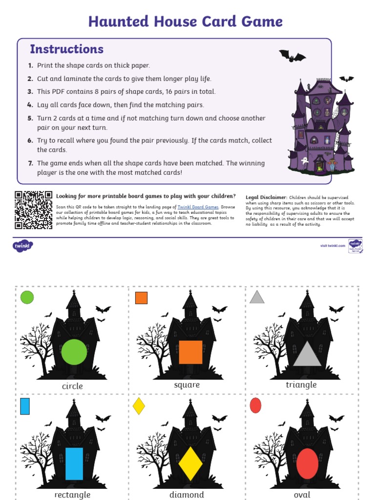 Haunted Card Game Halloween Activities - Ver - 2 | PDF | Games & Activities