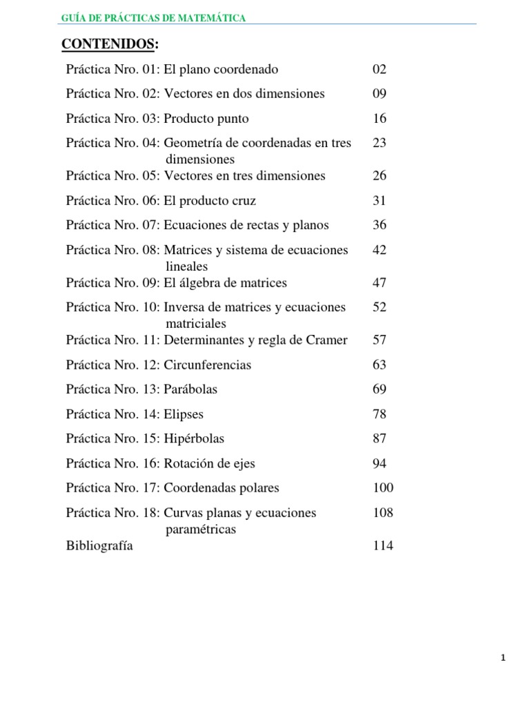 Guía de Prácticas de Matemática | PDF | Matriz (Matemáticas) | Ecuaciones