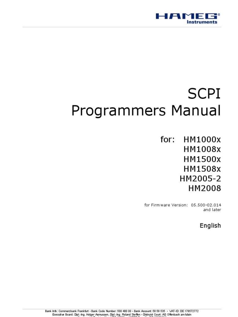 Hameg Scpi v09 Commands en | PDF | Electrical Engineering | Computer ...