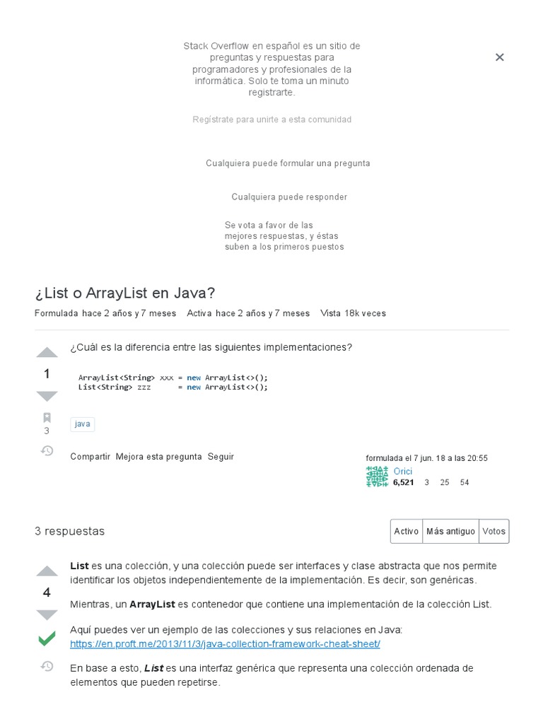 ¿list O Arraylist En Java Stack Overflow En Español Pdf Estructura De Datos De Matrizemk 8645