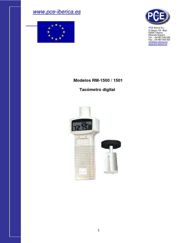 Manual Tacómetro Digital RM-1500/1501 | PDF | Tecnología