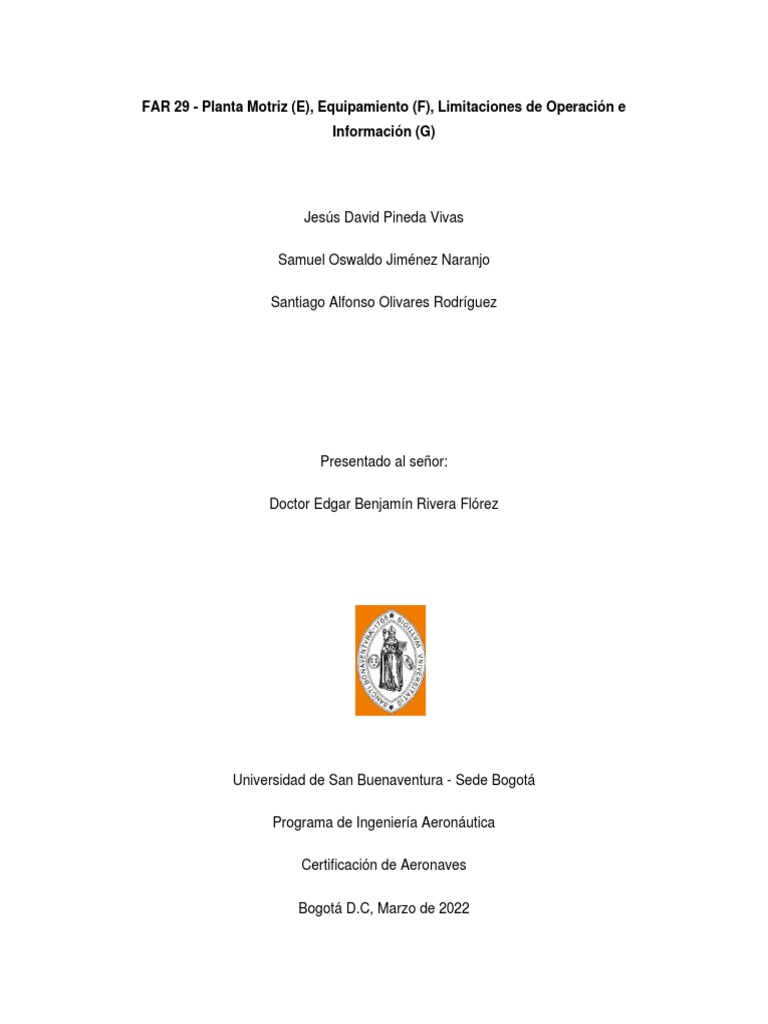 FAR 29 - Subpartes E, F y G | PDF