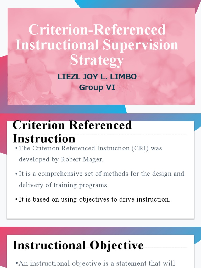 Defining Criterion-Referenced Instruction: A Focus on Instructional ...