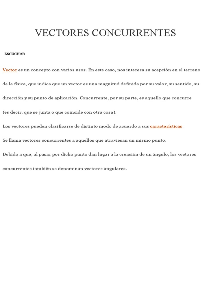 Vectores Concurrentes Pdf Vector Euclidiano Matemáticas