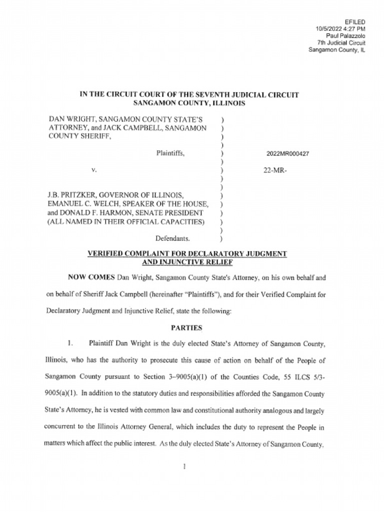 Verified Complaint For Declaratory Judgment and Injunctive Relief | PDF