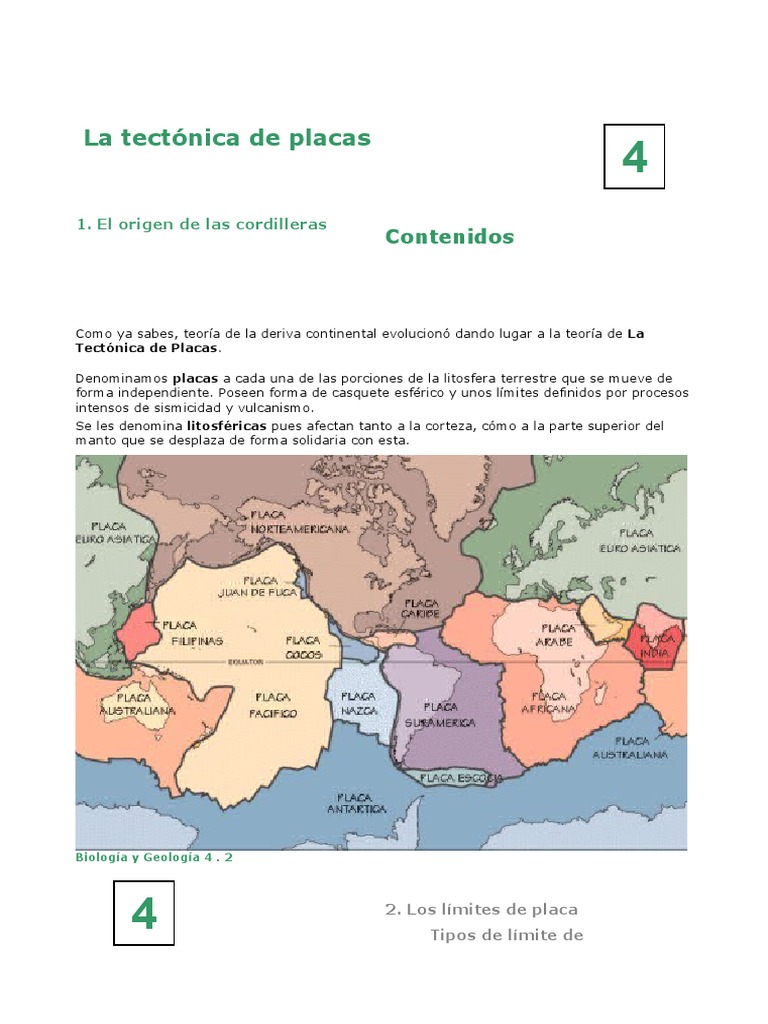 Placas Tectonicas, Fallas, Vulcanismo, Pliegues | PDF | Placas tectónicas | Temblores