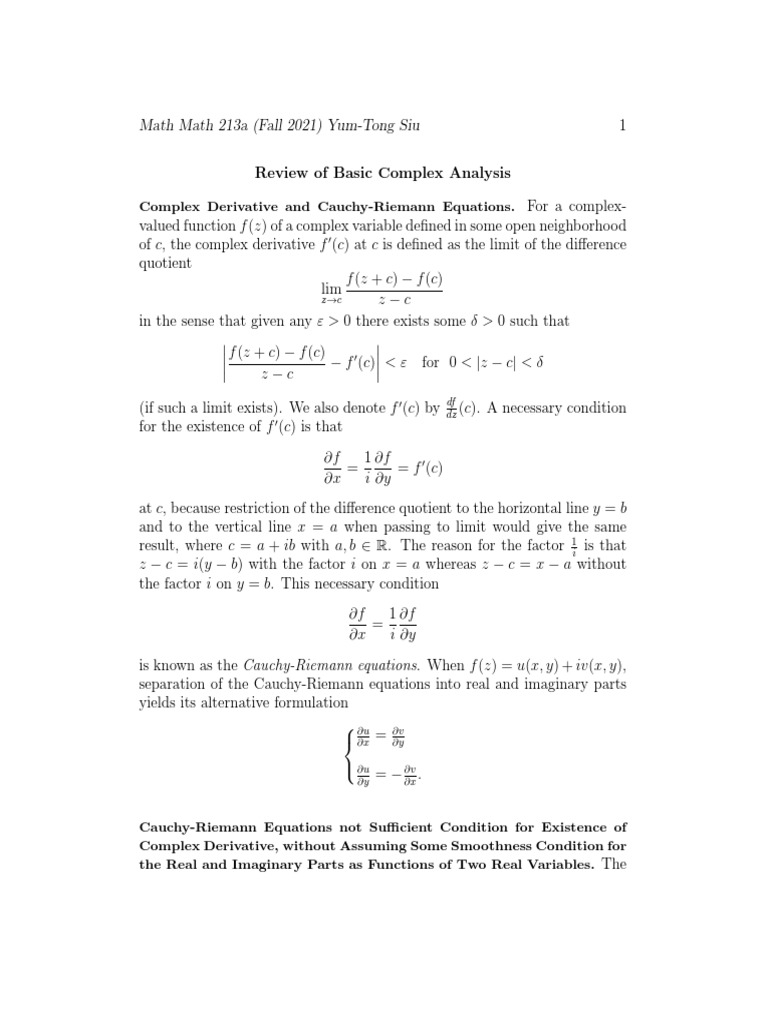Review Basic Complex Analysis Complete | PDF