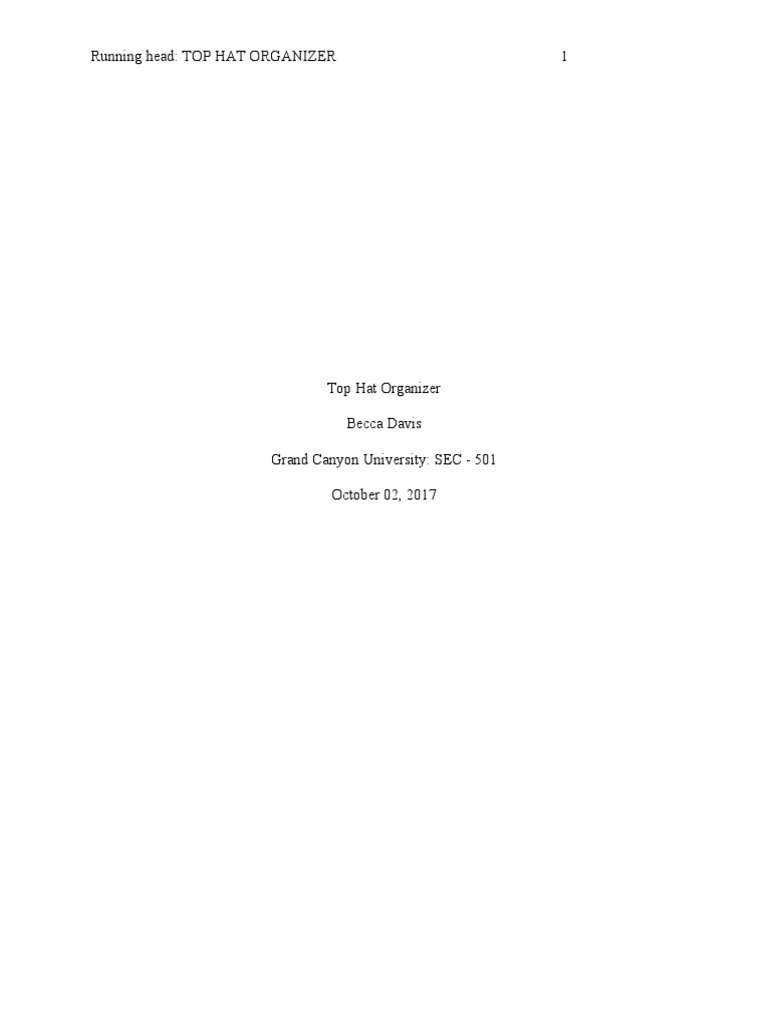 DavisBecca - Top Hat Organizer | PDF | Educational Assessment | Learning