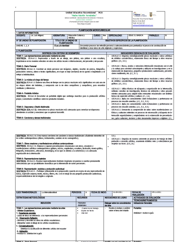 PMC1-9no B-ECA I BIMESTRE | PDF | Bailes | Multimedia