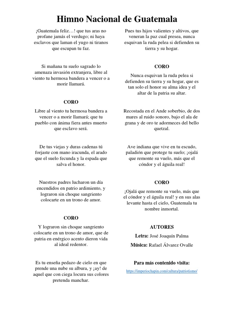 Himno Nacional de Guatemala | PDF