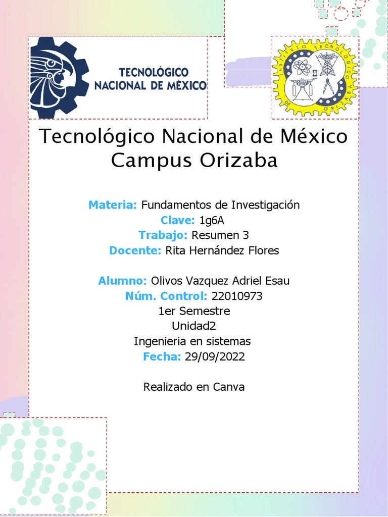 1g6a FundamentosDeInvestigacion Resumen3 Gonzalez Morgado Kevin | PDF | Método científico | Teoría