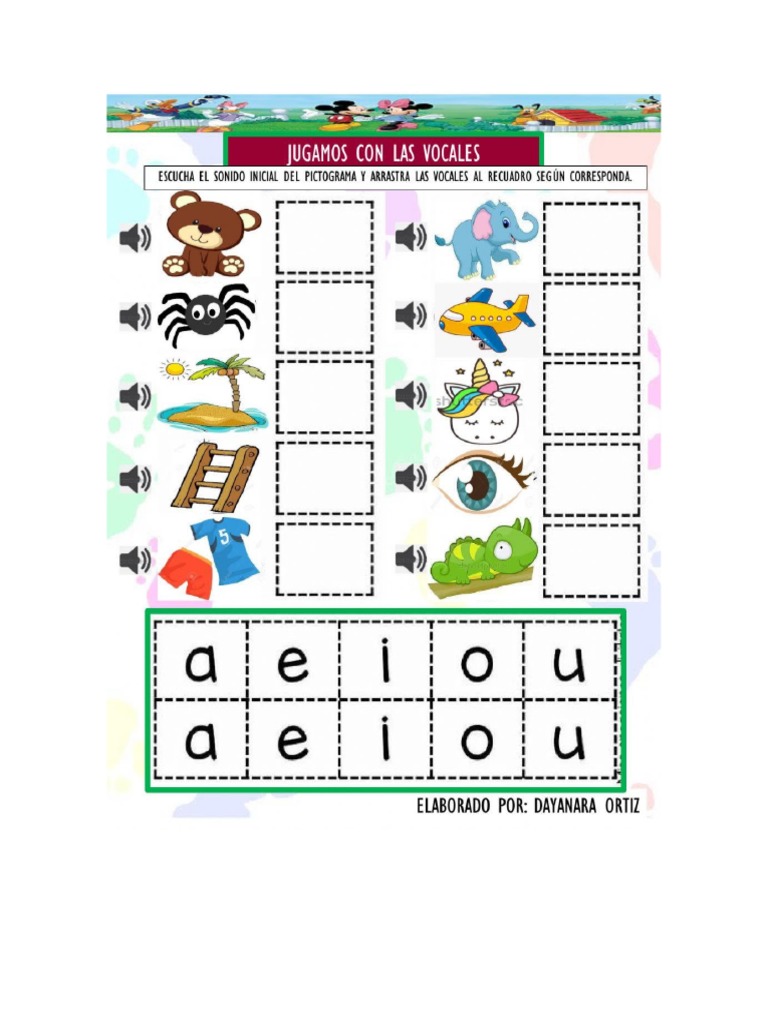 Actividades Con Vocales | PDF