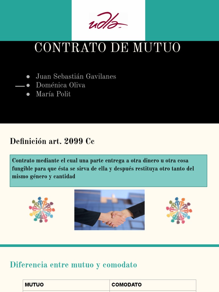 Presentación Contrato de Mutuo | PDF