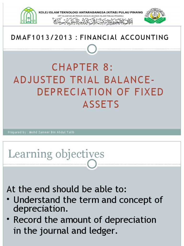 Chapter 8 - Adjusted Trial Balance - Depreciation of Fixed Assets | PDF | Business