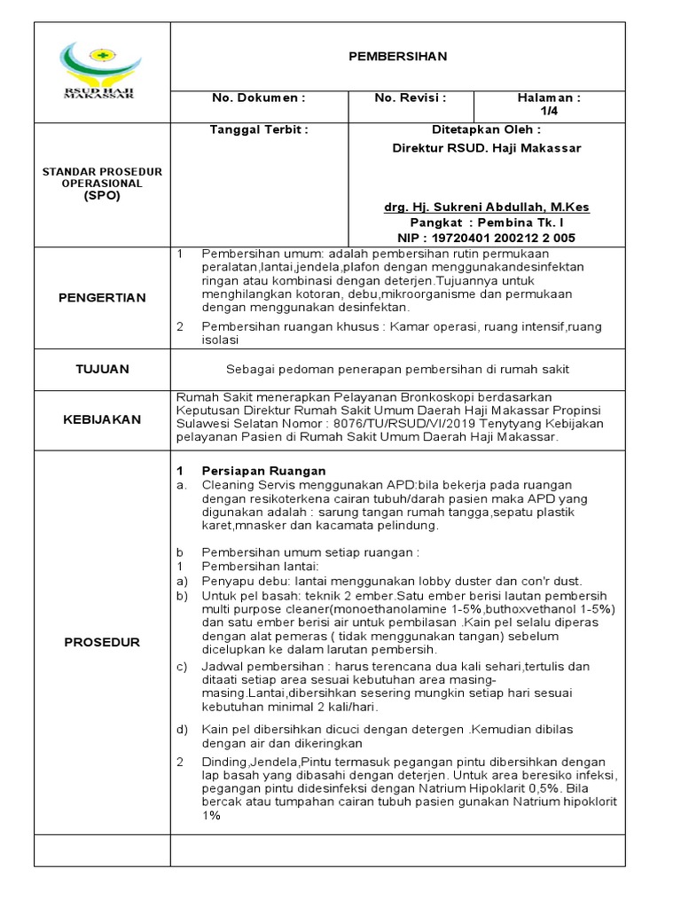 Spo Pembersihan | PDF