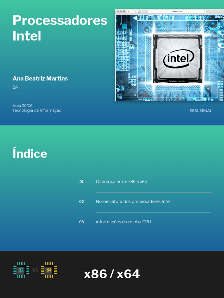 Processadores Intel | PDF | Microprocessador | Intel