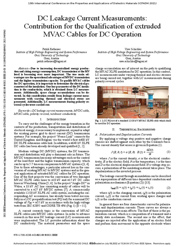 DC Leakage Current Measurements Contribution For The Qualification of ...
