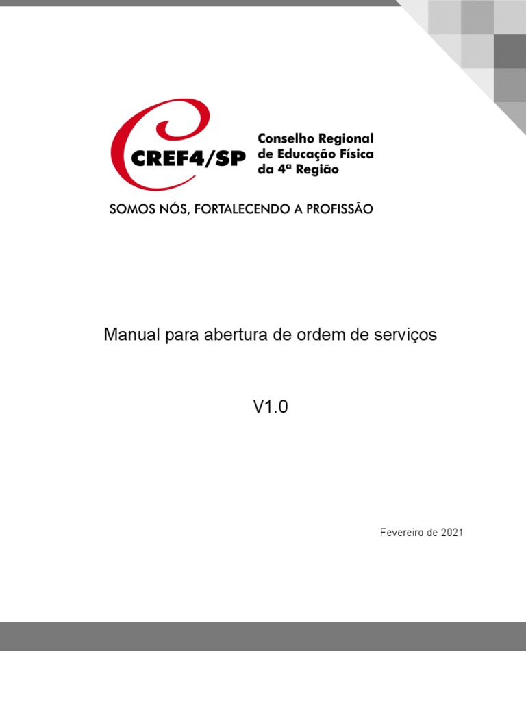 CREF - Manual para Abertura de Ordem de Serviço | PDF | Informática