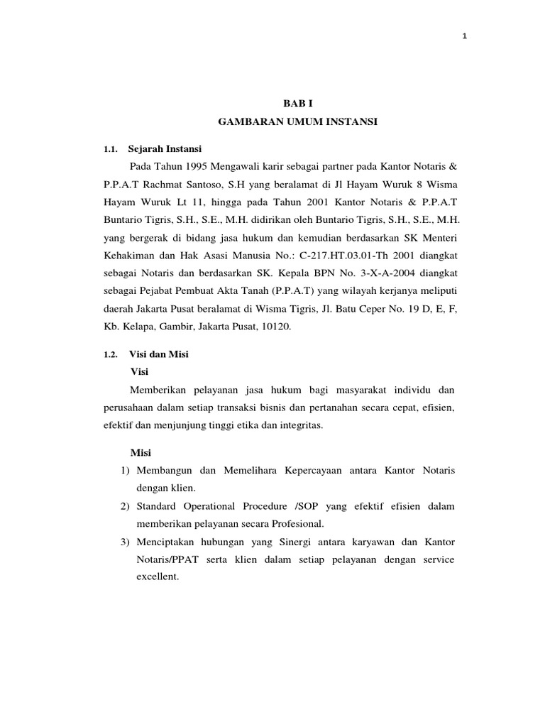 Kantor Notaris Buntario Tigris: Profil dan Layanan | PDF | Bisnis ...
